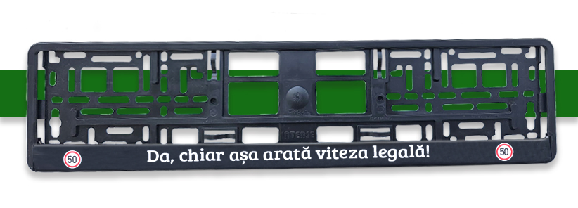Suport numar auto personalizat Viteza legala - UV Frame